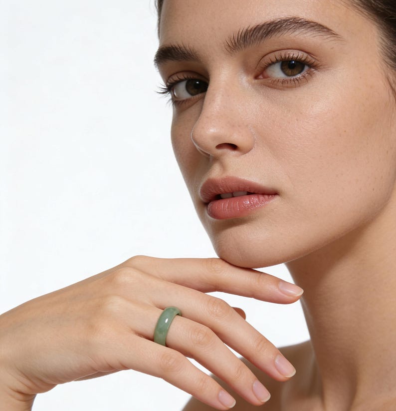 Anillo de jade verde auténtico, jadeíta birmana natural, piedra ...