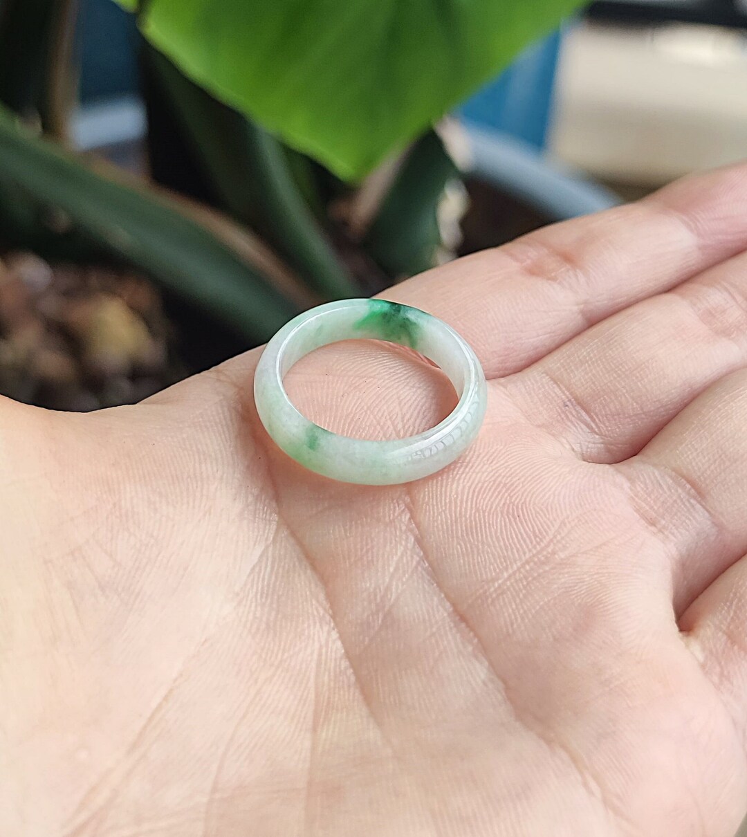 10US Authentic Green Jade Ring Natural Jadeite Gemstone Grade A - Etsy