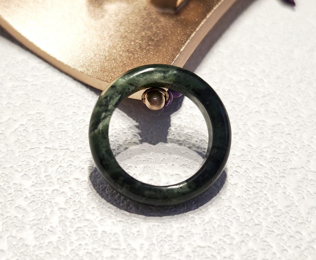 8 US Real Jade Ring Authentic Serpentine Jade Ring Natural Gemstone ...