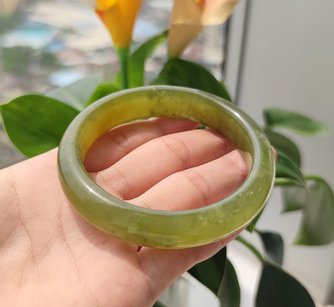 60mm Two Tone Jade Bangle Natural Serpentine Grade A - Etsy