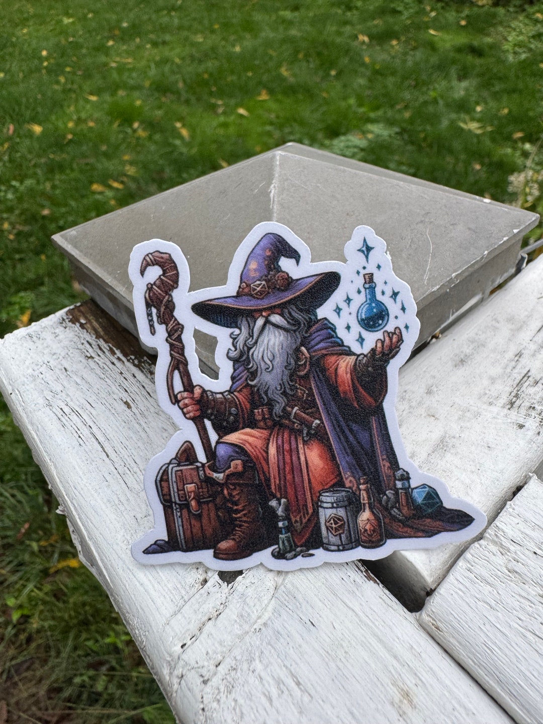 Enchanted Wizard Tabletop Game Sticker | Fantasy RPG Die-cut Decal ...