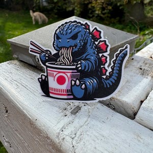 Cute Godzilla Kaiju Eating Ramen Sticker Unique Vinyl Decal - Etsy ...