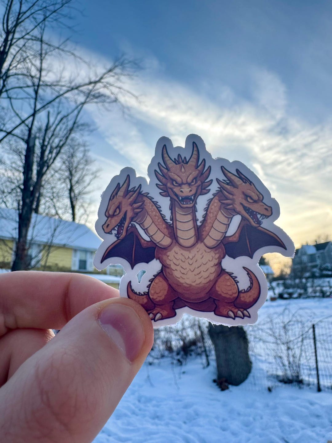 King Ghidorah Sticker - Three Headed Dragon - Kaiju Vinyl Decal ...