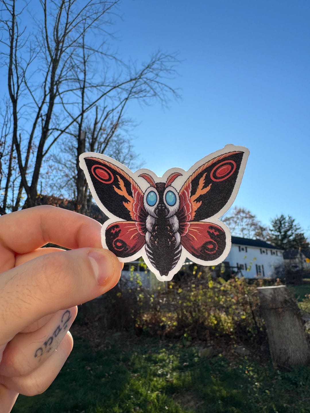 Cute Chibi Mothra Sticker | Iconic Kaiju Decal for Laptops, Water ...