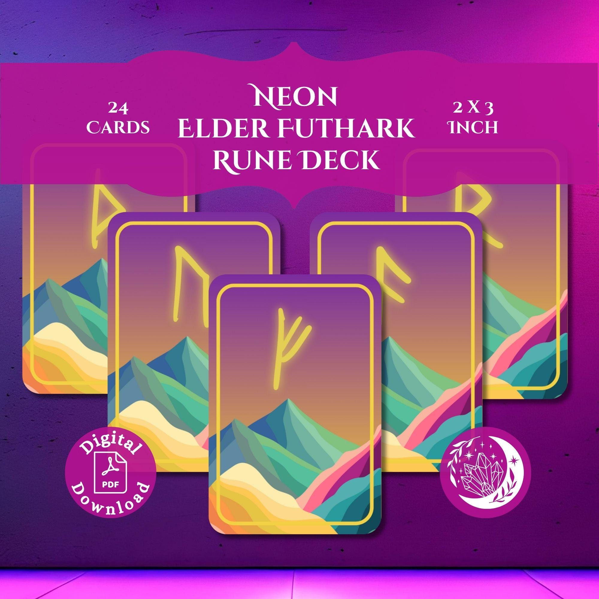 Elder Futhark Runes Deck - 24 Printable Cards - Etsy