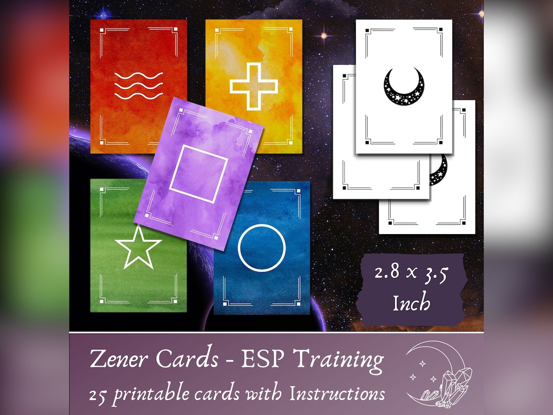 Printable Zener Cards for ESP Training, Clairvoyance & Extrasensory ...