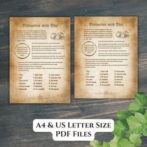 Divination With Dice: A Printable Book of Shadows Page for ...