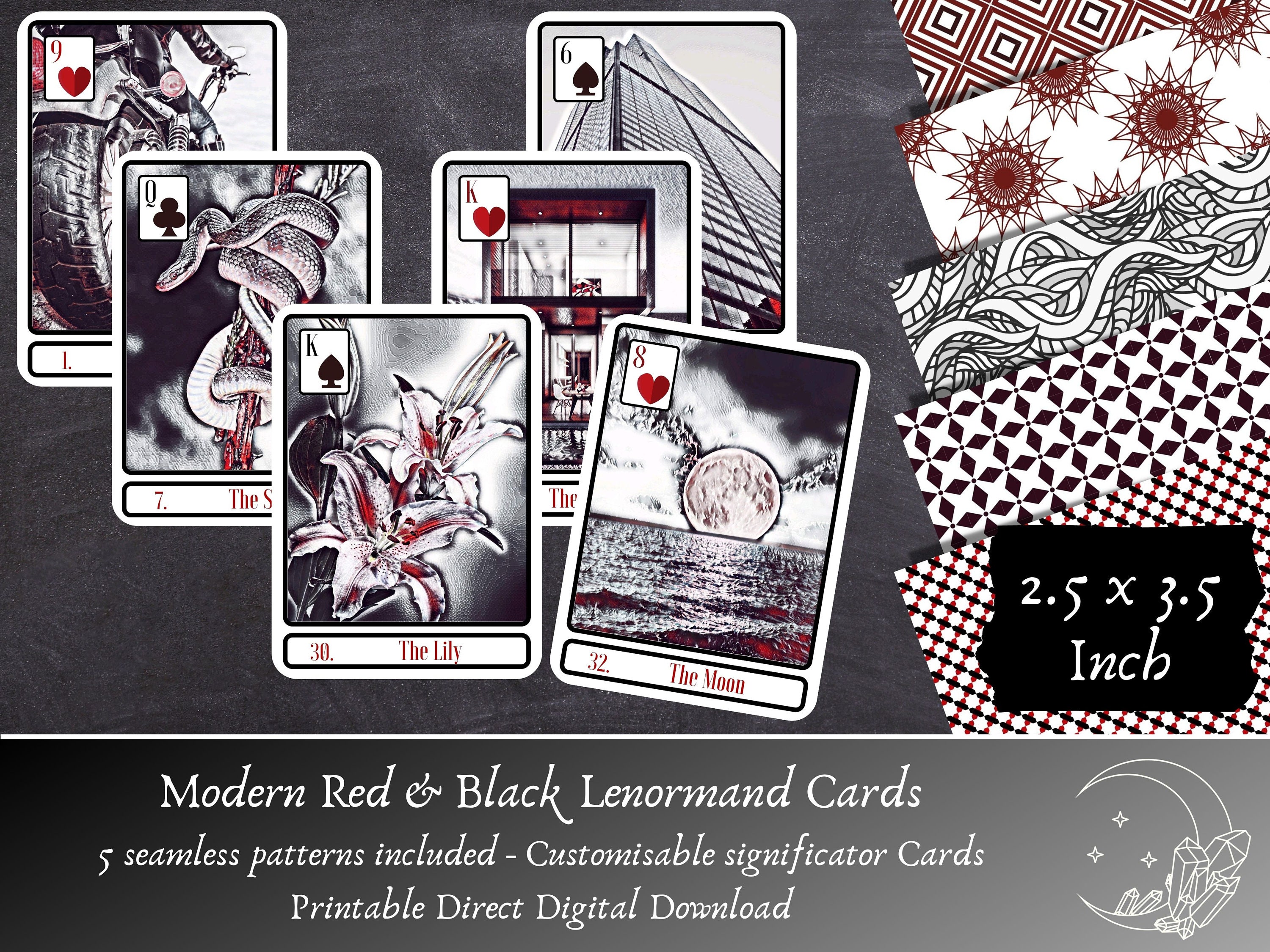 Red Black Lenormand - Etsy