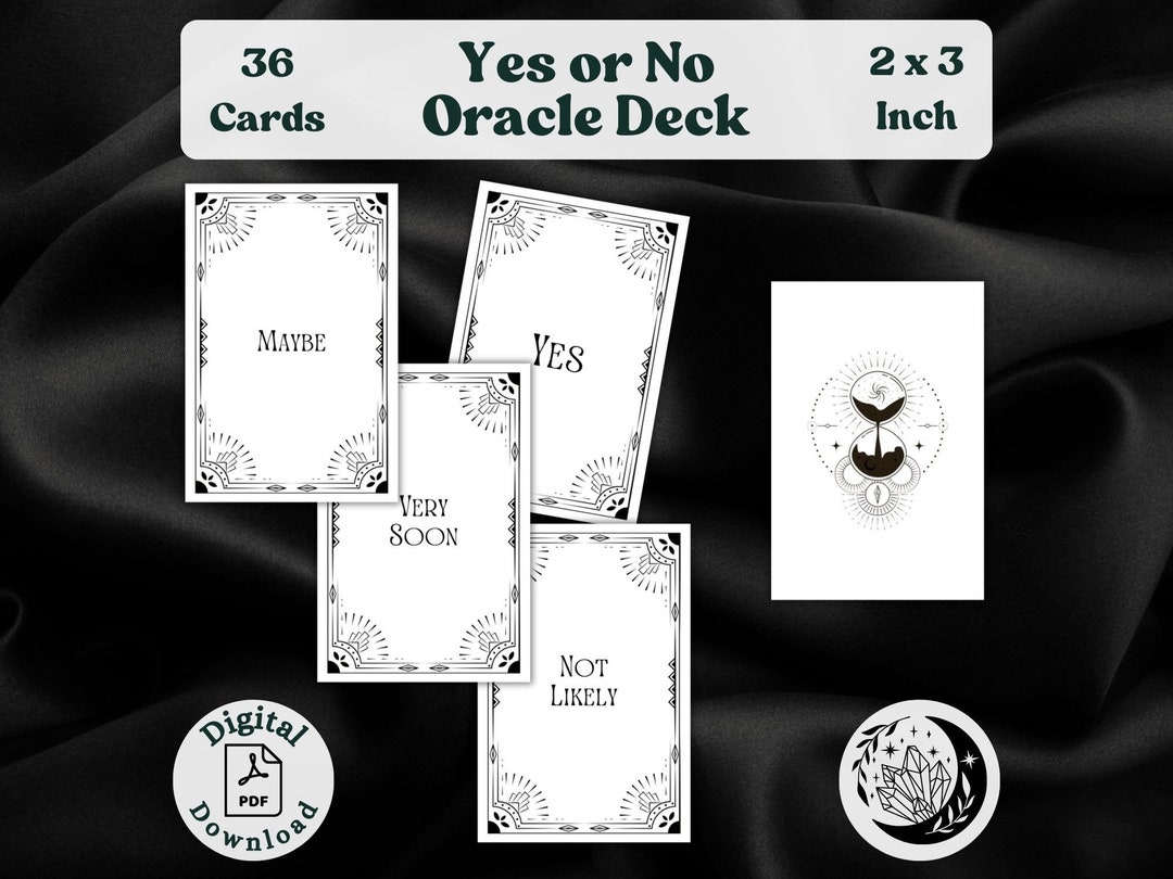 Simple Yes or No Oracle Deck: 36 Printable Cards With Positive ...