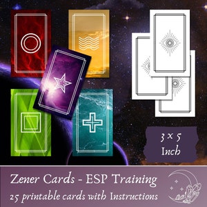 Printable Zener Cards for ESP Training Clairvoyance & - Etsy