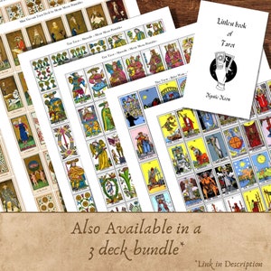 Mini Tarot Deck, Complete Set of 78 Tiny Printable Medieval Visconti ...