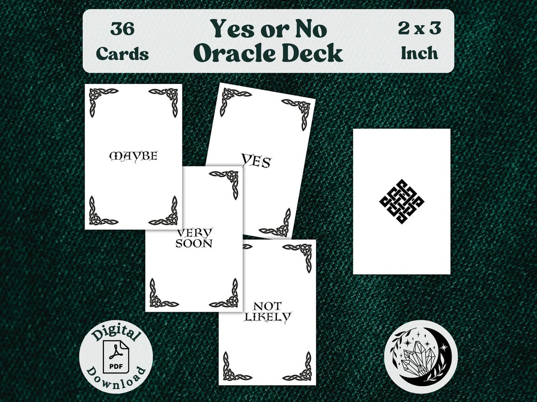 Simple Yes or No Oracle Deck: 36 Printable Cards With Positive ...