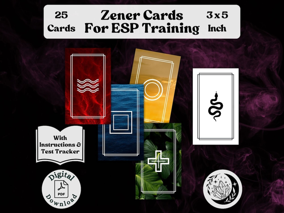 Printable Zener Cards for ESP Training, Clairvoyance & Extrasensory ...