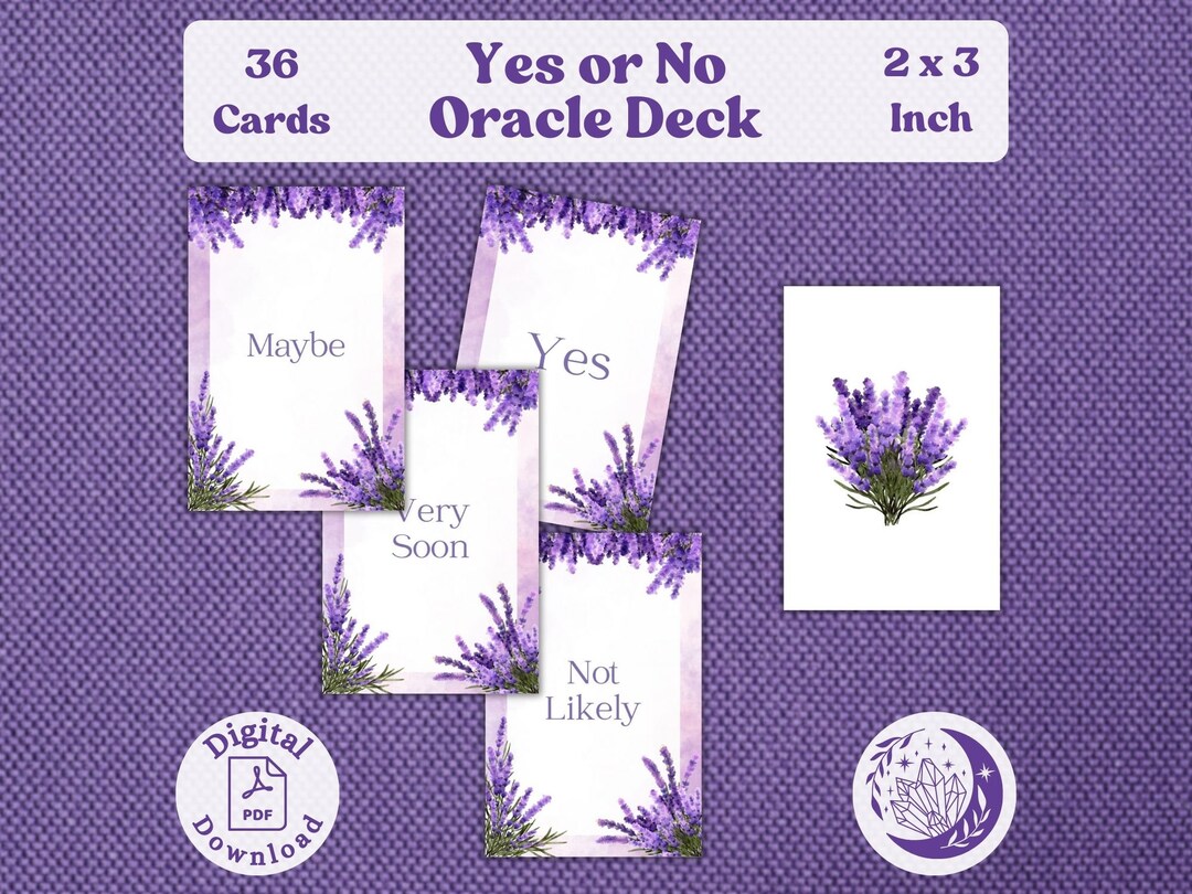 Simple Yes or No Oracle Deck: 36 Printable Cards With Positive ...