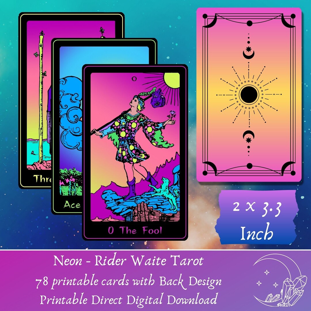 Printable Unique Tarot Deck Small Rider Waite Tarot - Etsy