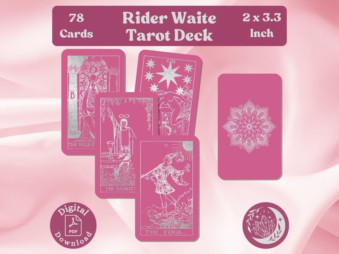 Bubblegum Pink Tarot Deck: a Complete Set of 78 Small Printable Oracle ...