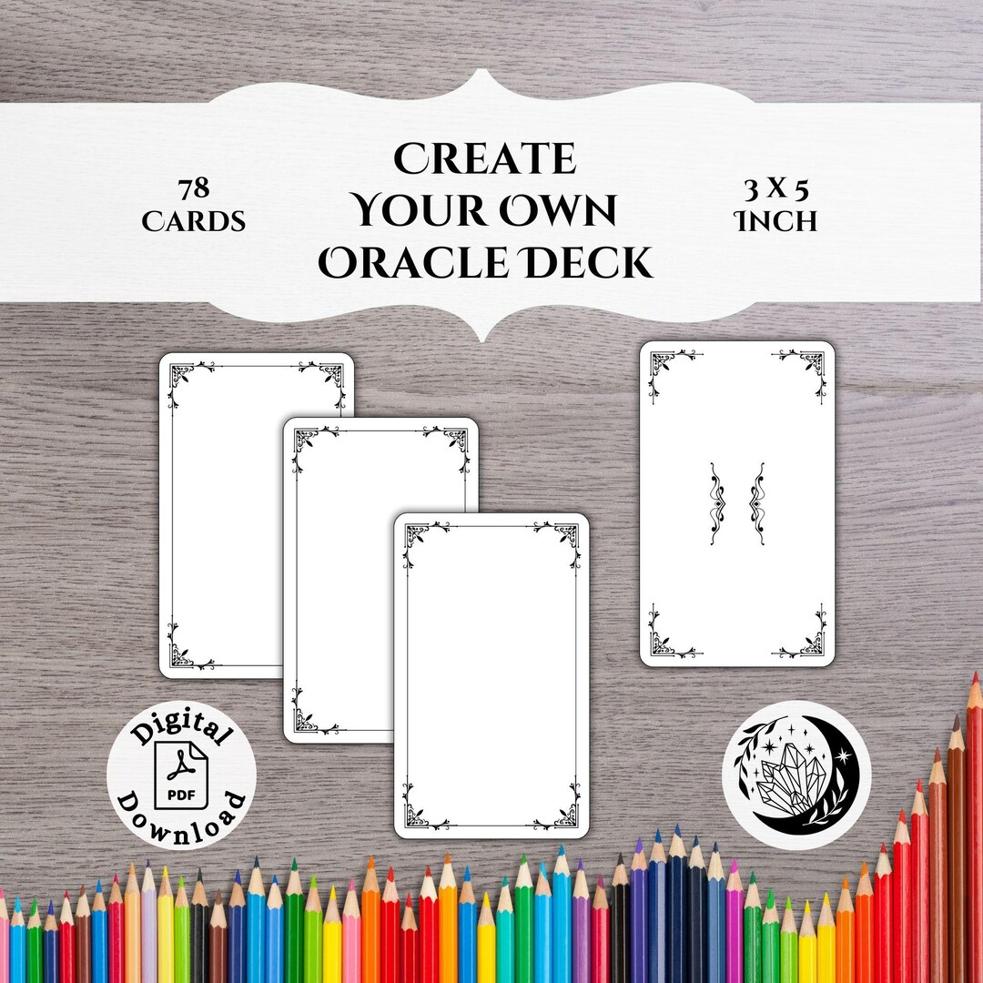 Blank Oracle Template Cards - Create Your Own Printable Deck - Etsy