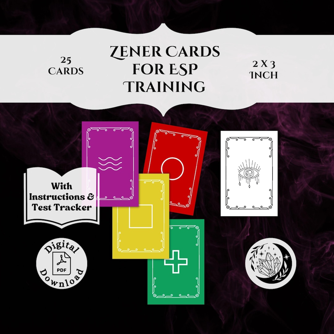 25 cartas Zener imprimíveis para treinamento de clarividência ESP ...