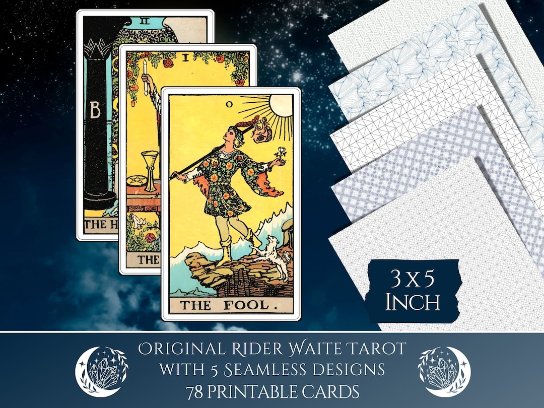 Original Rider Waite Smith Tarot Deck, Set of 78 Large Printable Oracle ...