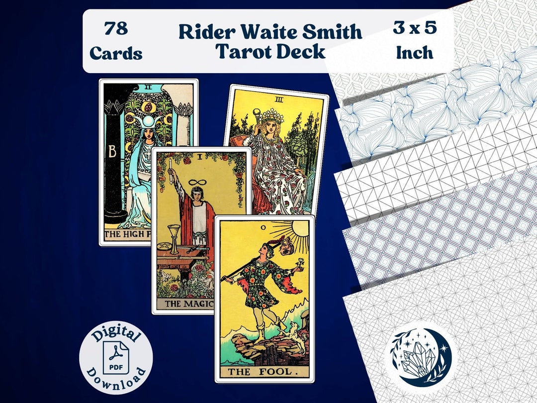 Original Rider Waite Smith Tarot Deck: Set of 78 Large Printable Oracle ...
