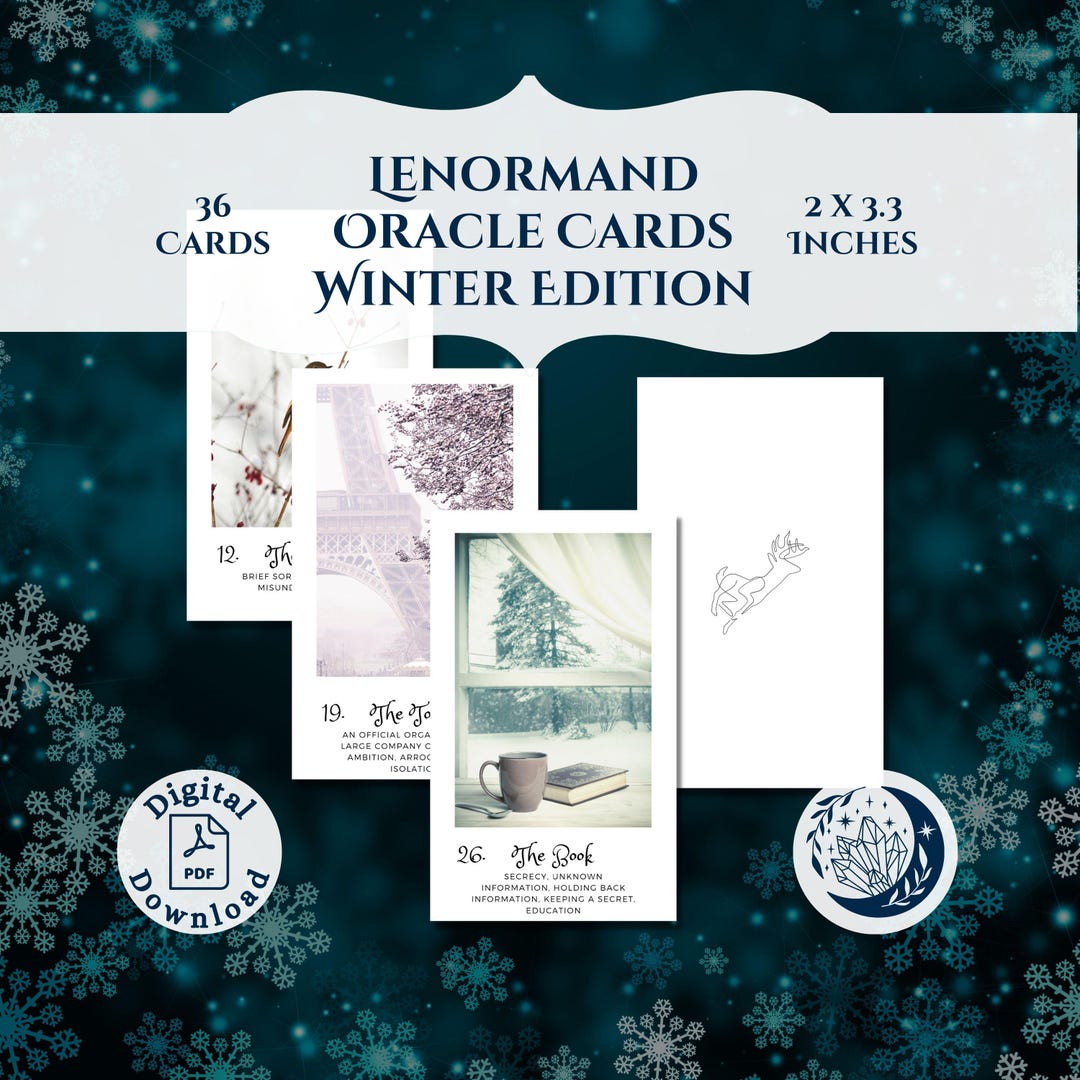 Winter Vibe Lenormand Oracle Deck: 36 Printable Cards - Etsy
