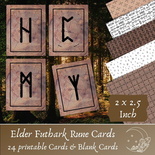 Elder Futhark Rune Cards - Etsy