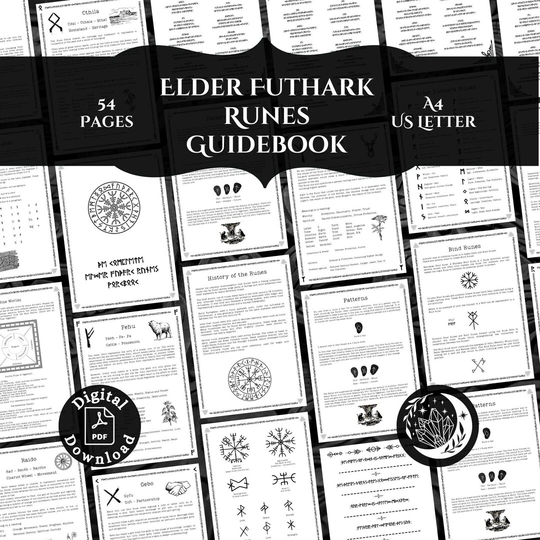 Elder Futhark Runes Book - Complete Guide in Printable PDF - Etsy