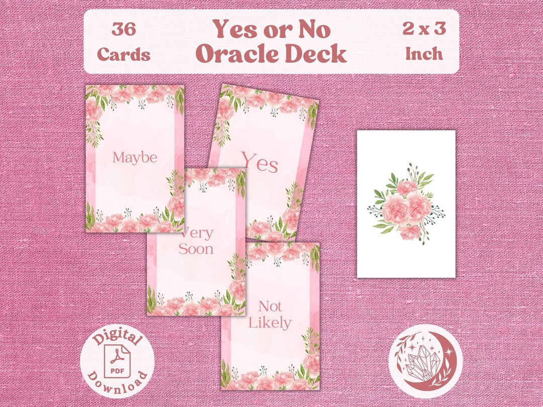 Simple Yes or No Oracle Deck: 36 Printable Cards With Positive ...