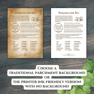 Divination With Dice: A Printable Book of Shadows Page for ...