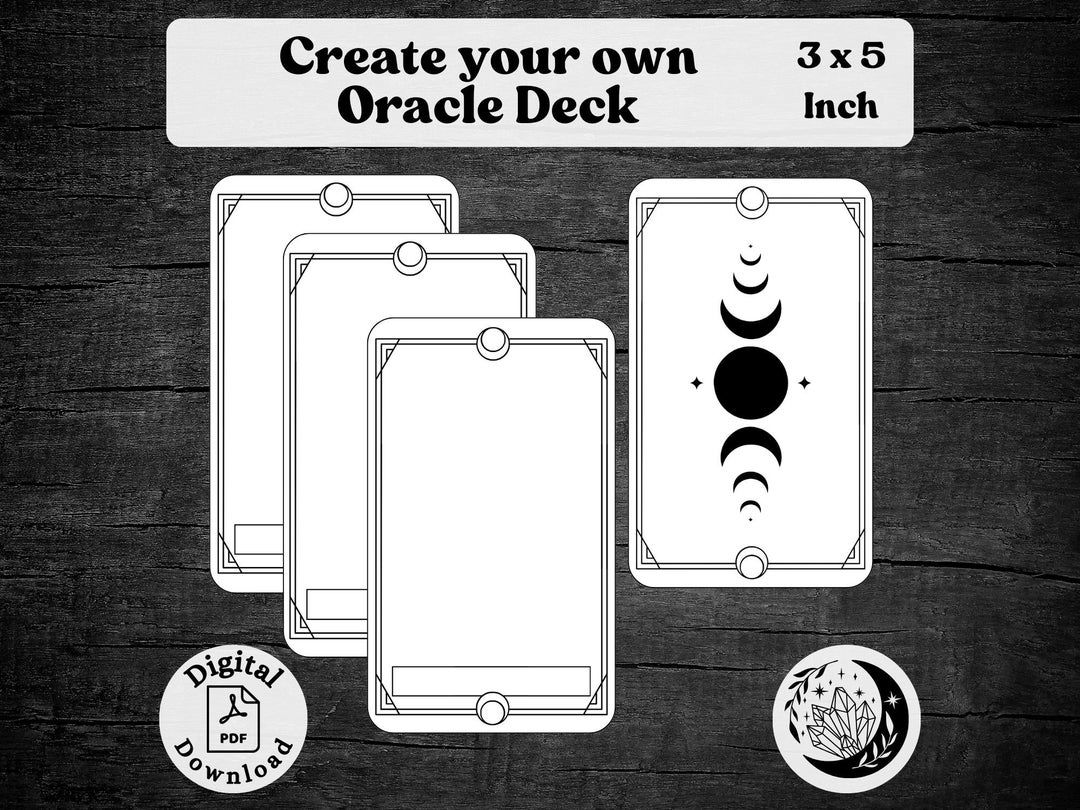 Create Your Own Oracle Deck With Printable Blank Card Templates, DIY ...