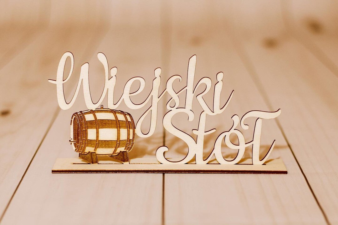 Wedding Inscription "country Table" With Engraved Barrel - DXF - Etsy