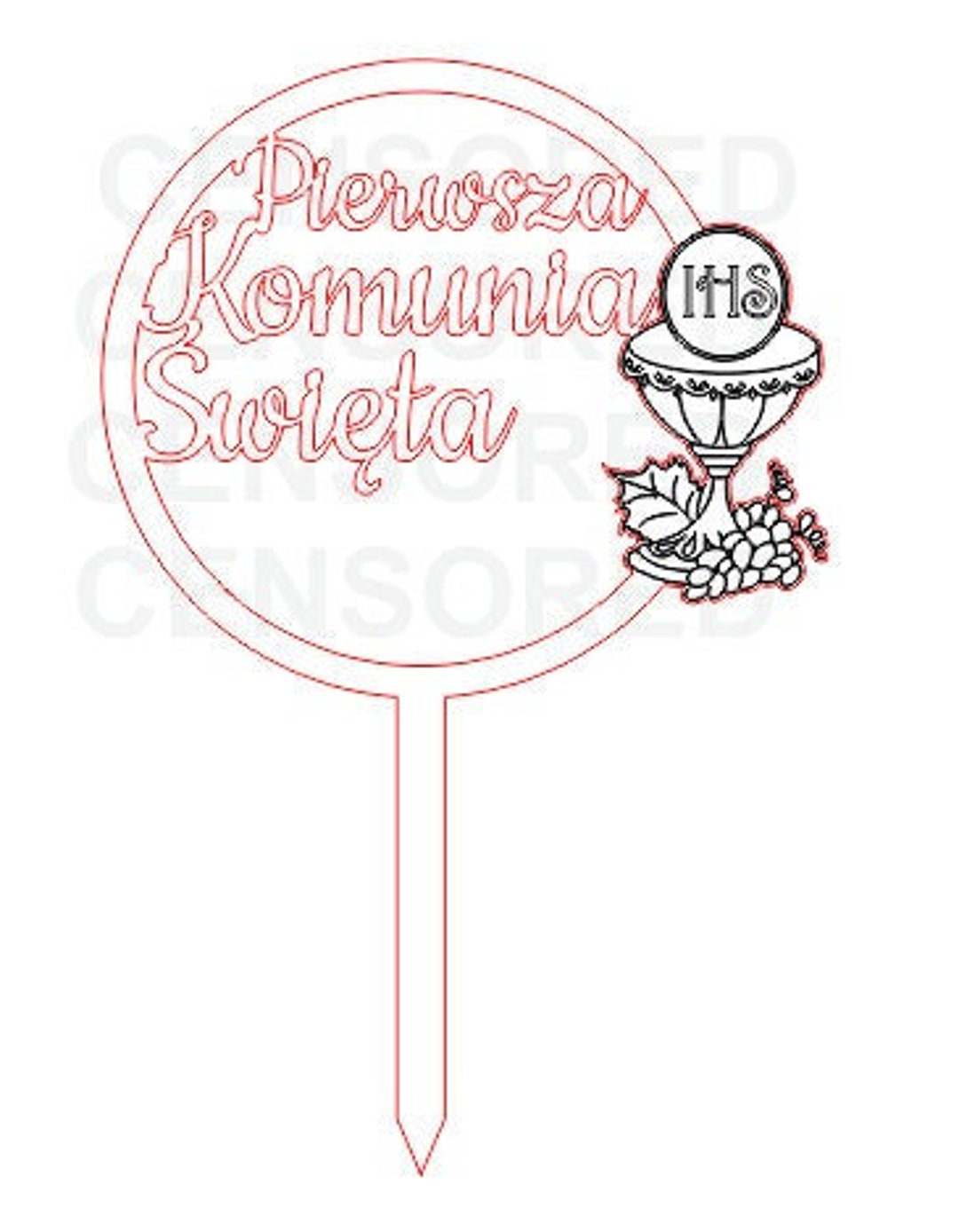 Topper - IHS Chalice - First Holy Communion DXF - Etsy