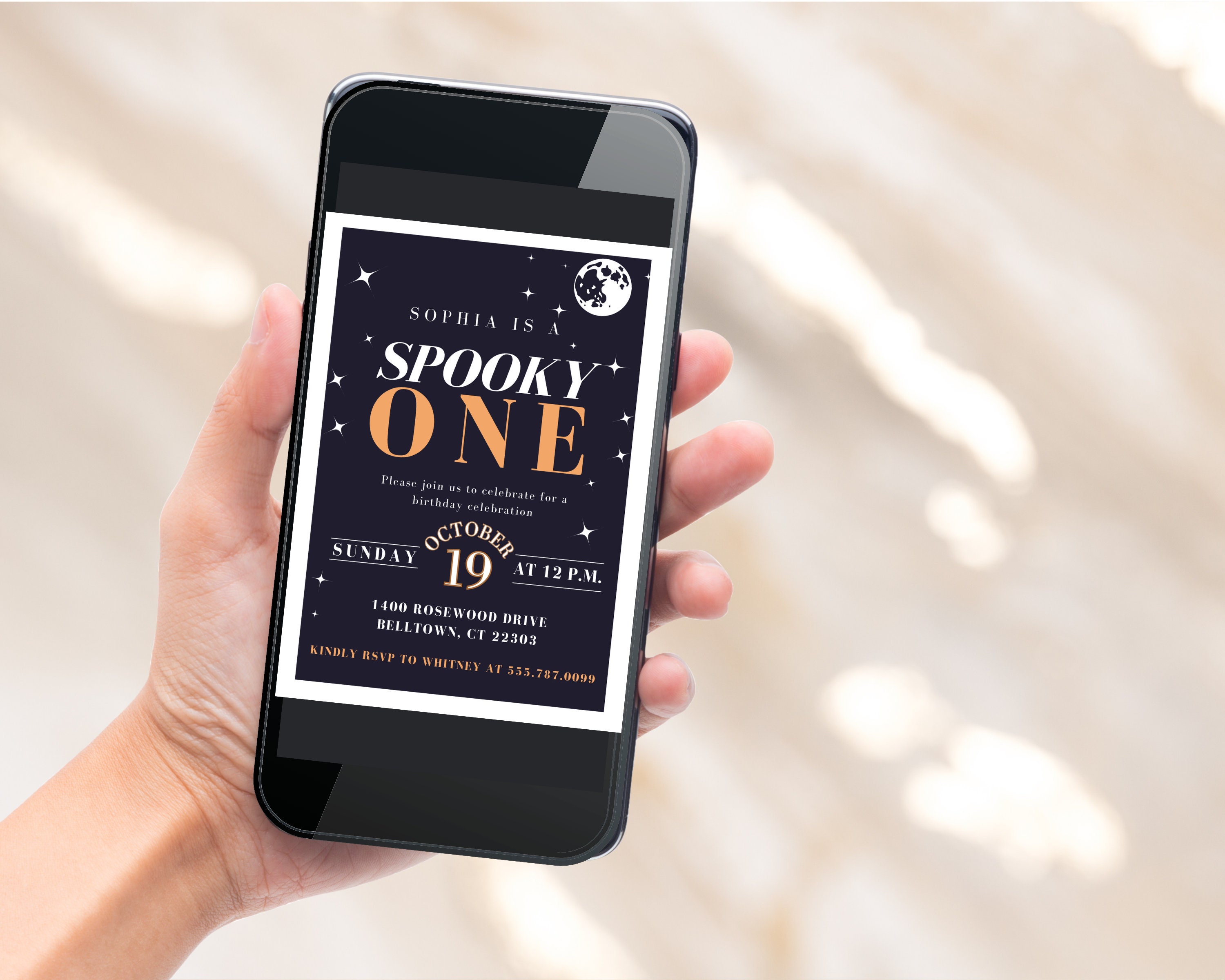 Spooky One First Birthday Invitation Instant Digital Download Canva ...