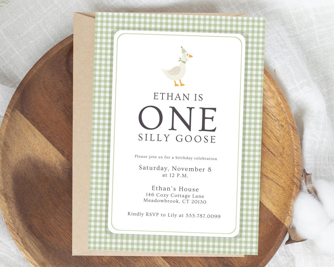 One Silly Goose Birthday Invitation Template | Canva Editable Digital ...