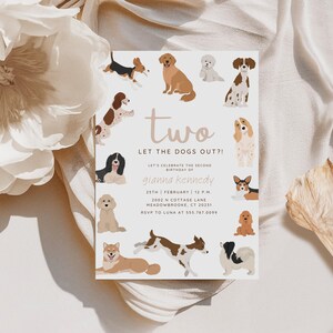 Second Birthday Invitation Digital Download Two Let the Dogs Out Invite ...