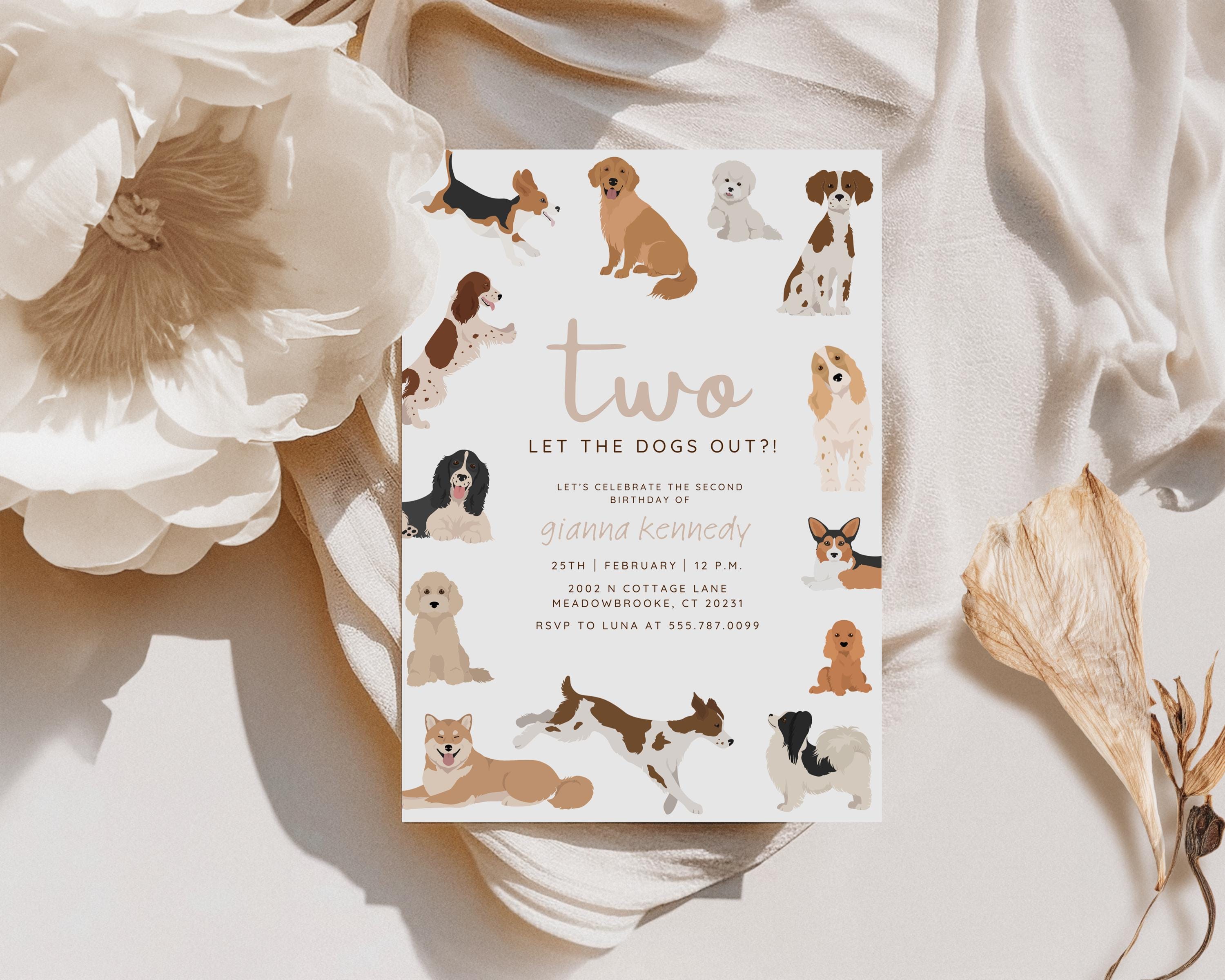 Second Birthday Invitation Digital Download Two Let the Dogs Out Invite ...