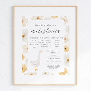 One Silly Goose Birthday Party Milestone Board 16 X 20 Editable Digital ...