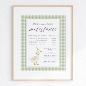 One Silly Goose Birthday Party Milestone Board 16" X 20" | Editable ...