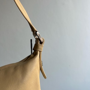 Tula Genuine Leather Shoulder Bag – Beige Minimalist Design - Etsy