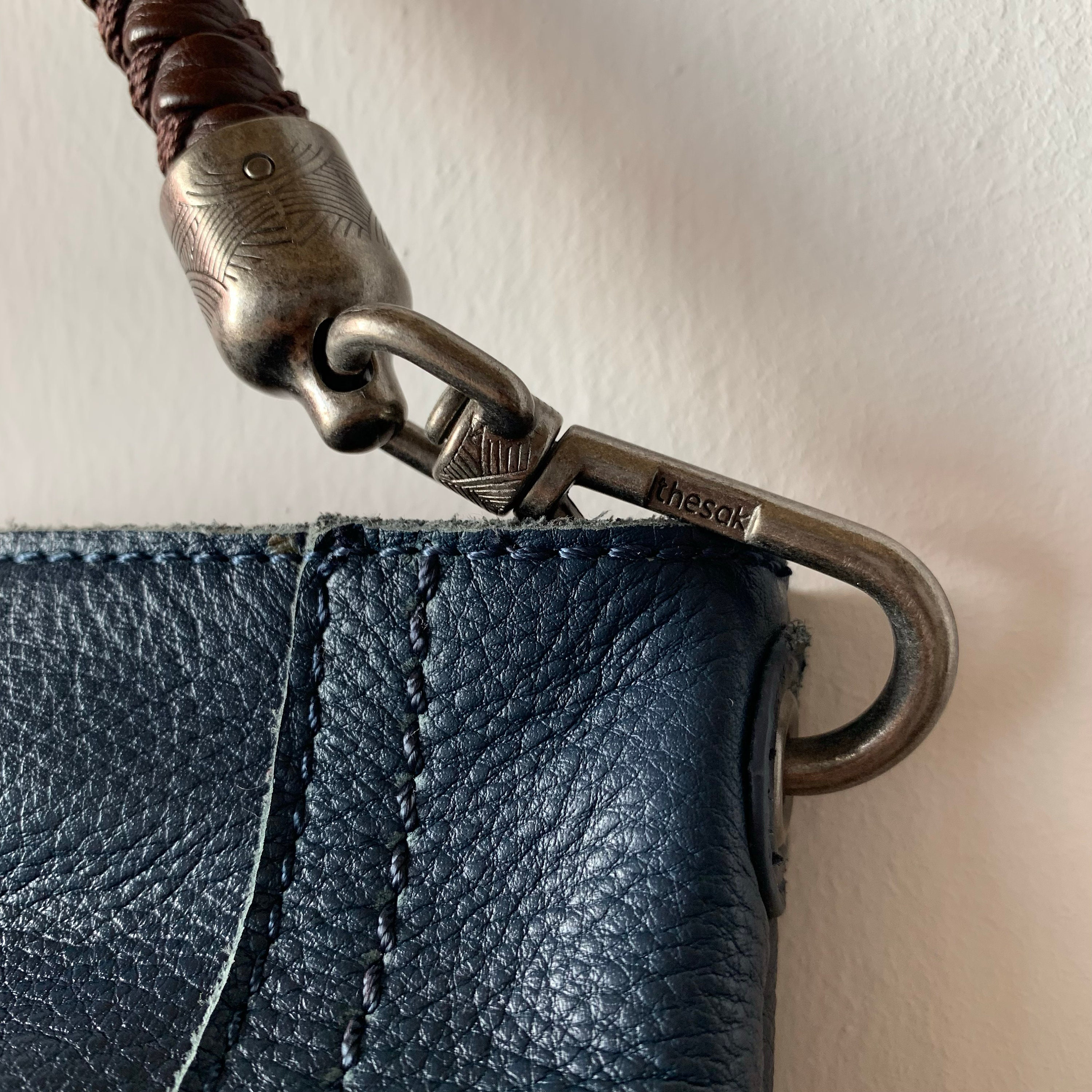 The Sak Bag,the Sak Purse , Leather Tote Bag, Vintage Blue Brown ...