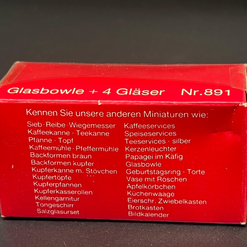 Miniatura de casa de muñecas Bodo Hennig 891, cuenco y 4 vasos (nuevos ...