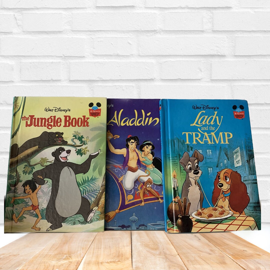 Disney Book First American Edition the Jungle Book Aladdin - Etsy