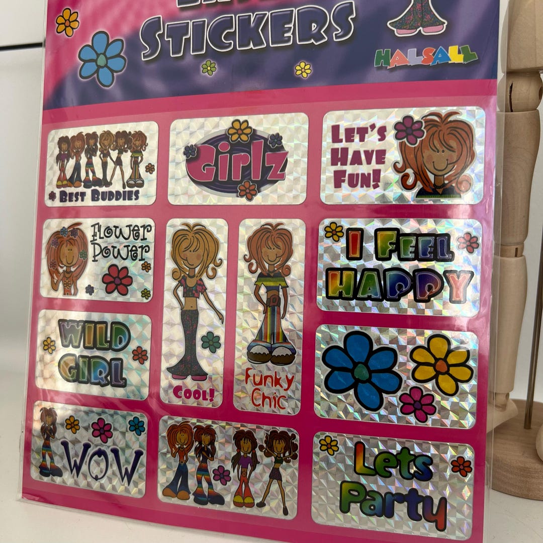 Vintage Y2K Funky Laser Stickers – Sealed Holographic Girlz Sticker ...