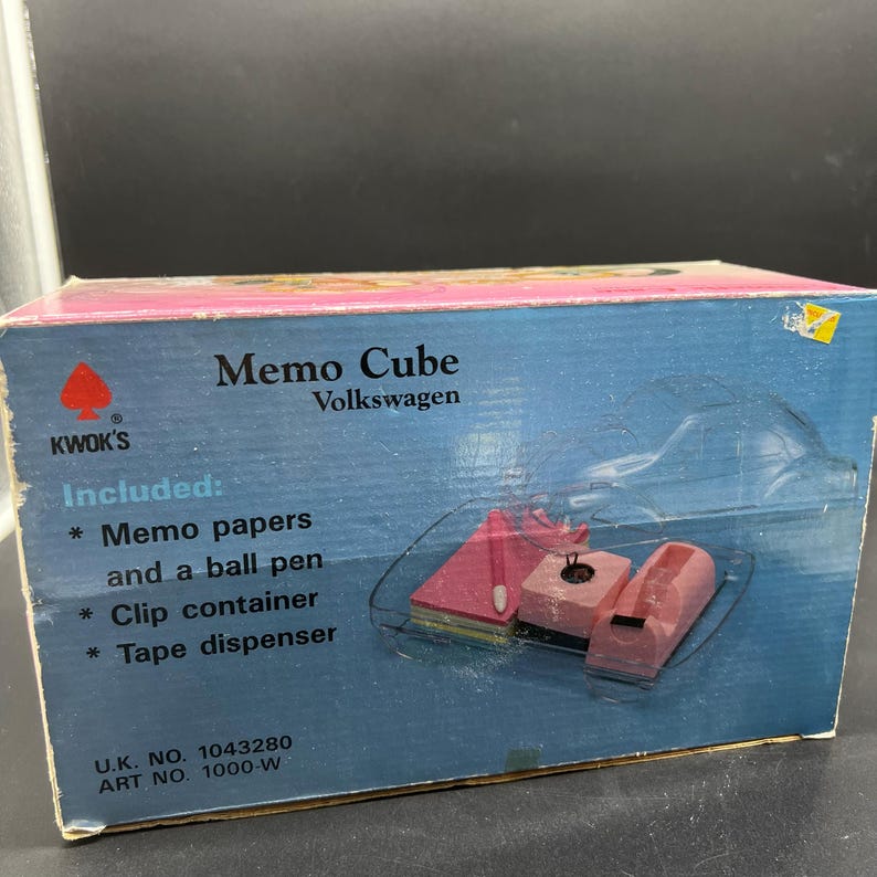 Vintage VW Beetle Memo Cube Set – 80s Desk Organizer - Etsy