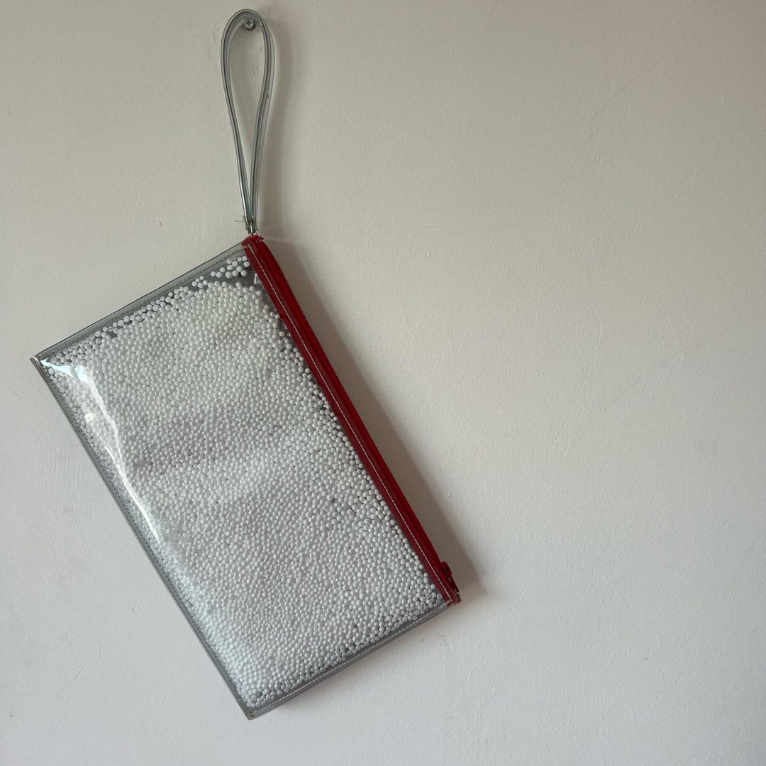 Cartera de PVC con cremallera roja Y2K – Diseño Theom con relleno de ...