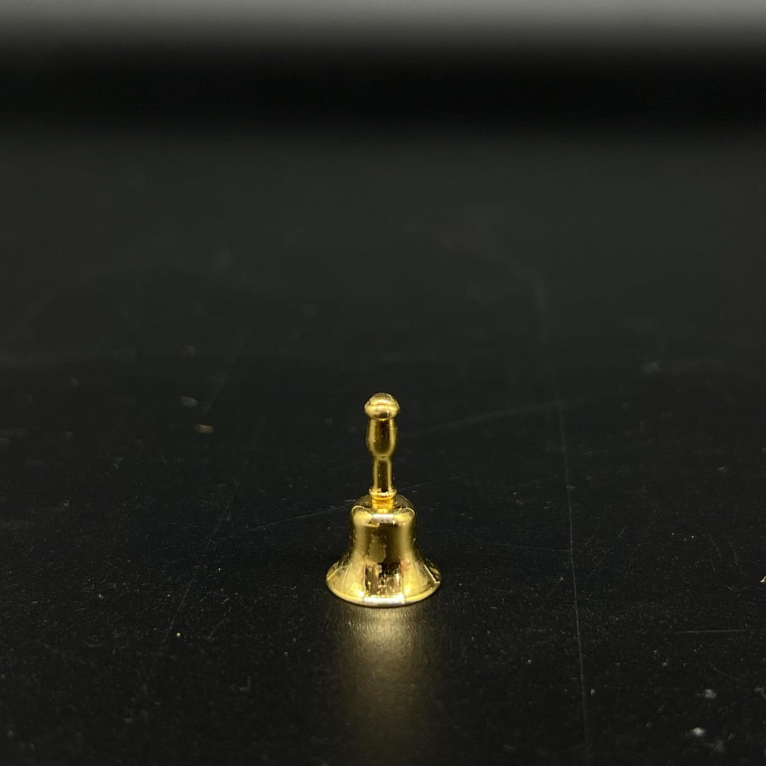 Vintage Miniature Gold Bell – Dollhouse 1:12 Scale – Metal Collectible ...
