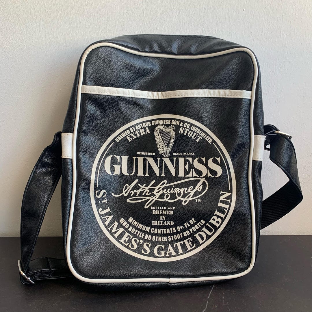 Guinness Official Merchandise Shoulder Bag - Vintage Black PU Leather ...
