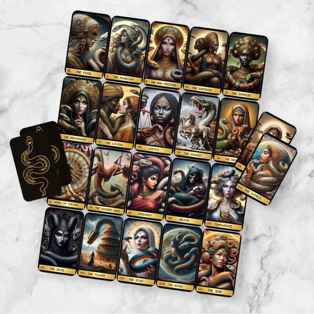 Snake Tarot Card, Serpent Tarot Card and Tarot Box, 78 Spiritual Tarot ...