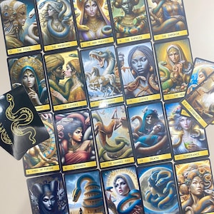 Snake Tarot Card Deck: 78 Spiritual Cards With Gold Box - Etsy
