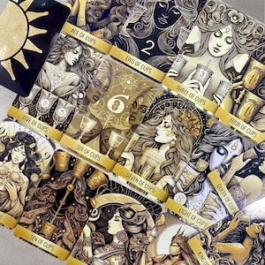 Gold Tarot Card, Art Tarot Card and Tarot Box, 78 Tarot Card Deck - Etsy